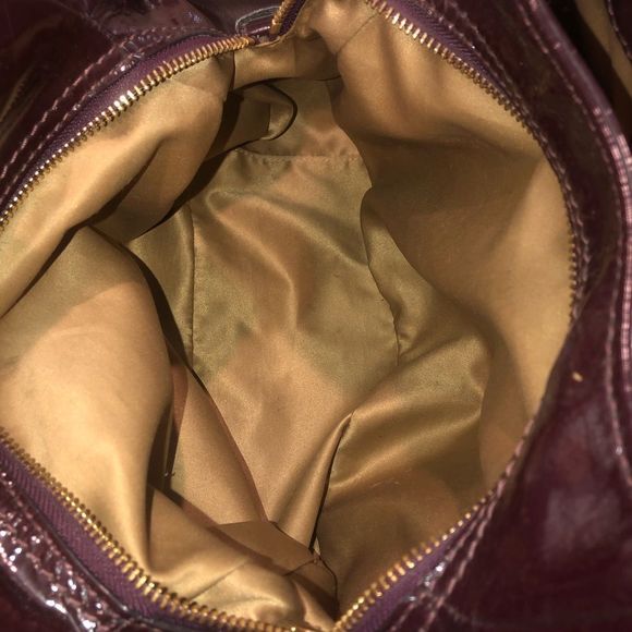 Coach | Bags | Coach Purple Patent Leather Madison Triple Section Hobo ...